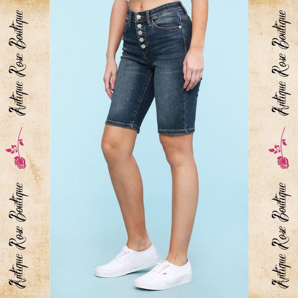 Judy Blue | Shorts | Judy Blue Button Fly Bermuda Shorts | Poshmark